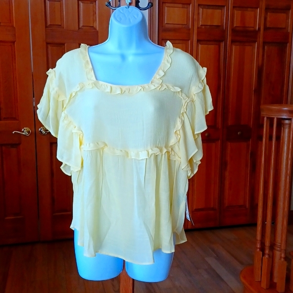 Zac & Rachel | Tops | Zac Rachel Gauze Lemon Yellow Top | Poshmark